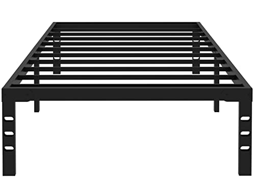Tooyyer 18inch Metal Twin Size Bed Frame Heavy Duty Steel Slat Mattress 2500 lbs Support Easy to Assembly No Box Spring Needed Non-Slip Support
