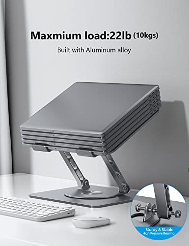 MCHOSE Laptop Stand, Adjustable Laptop Holder with 360° Rotating Base, Foldable Laptop Riser Compatible for MacBook Pro/Air, Surface Laptop up to 15.6 inches, Space Grey