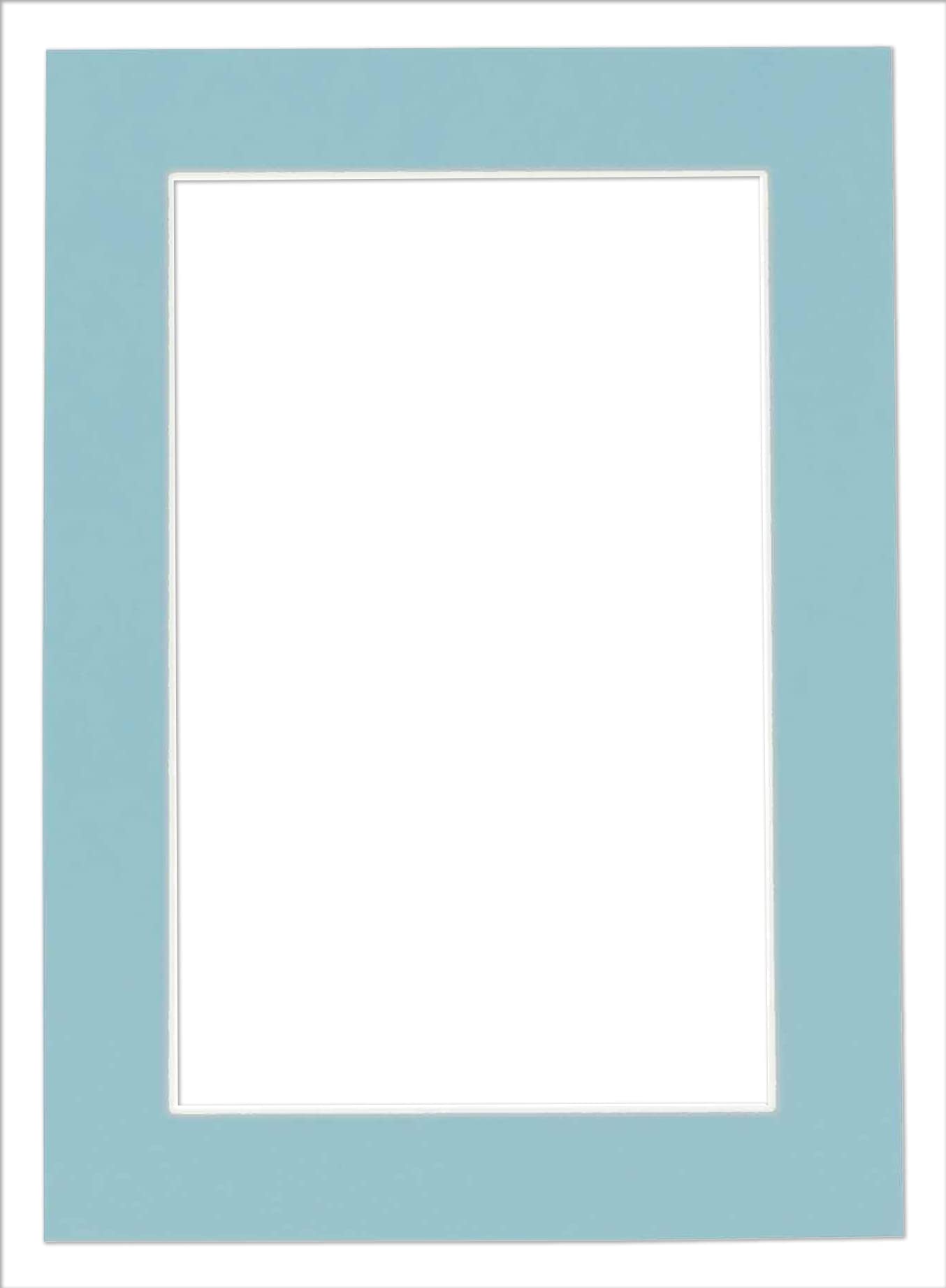 14x18 Mat Bevel Cut for 12x16 Photos - Acid Free Aqua Blue Precut Matboard - for Pictures, Photos, Framing - 4-ply Thickness