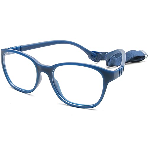Geborilma Kids Flexible Glasses Frames for Kids - Kids Prescription Glasses 4-7 y Rbg Glasses for Kids Eyeglasses Unbreakable Navy