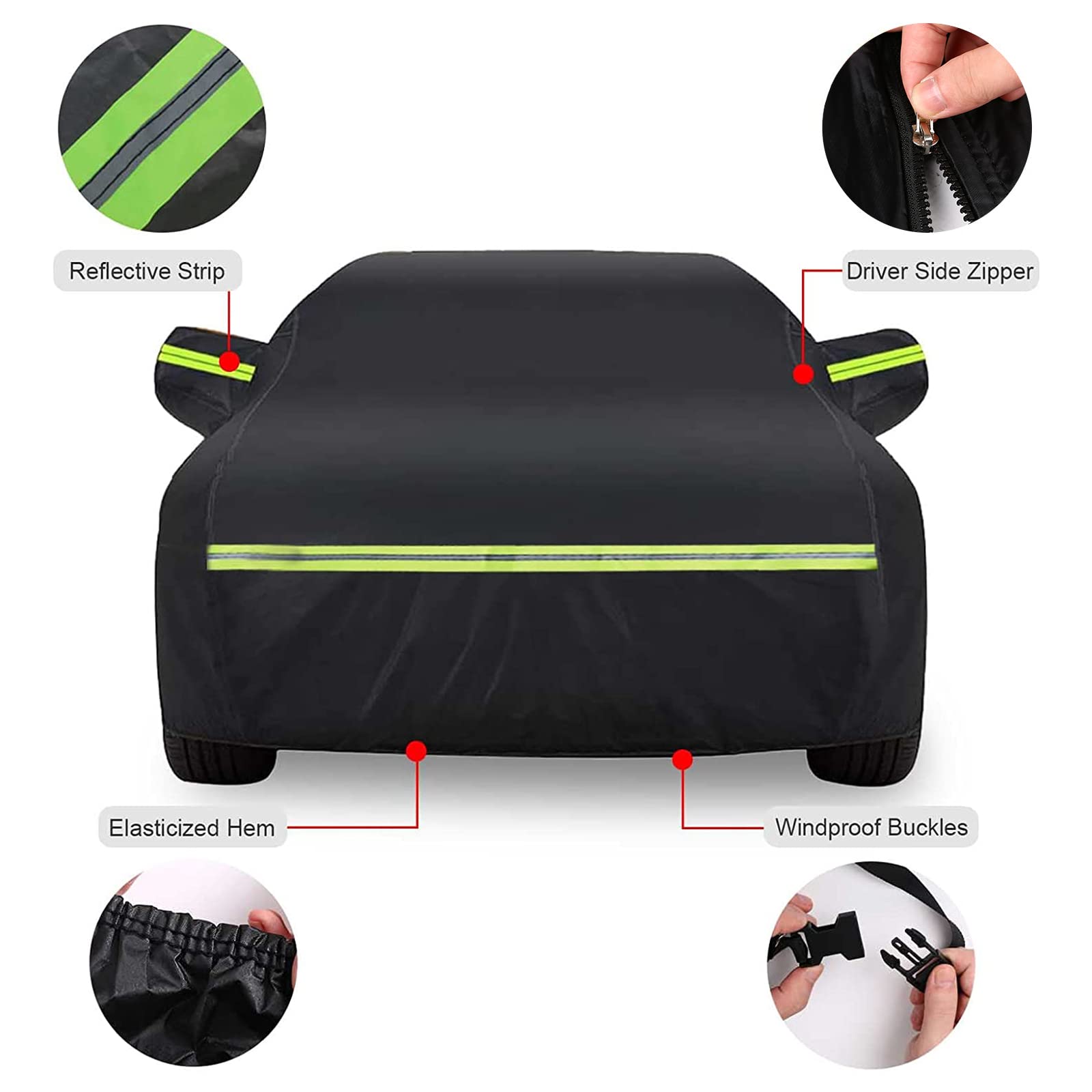 Waterproof Car Covers Replace for 2020-2025 Toyota Supra GR A90 A91 MK5, 6 Layers All Weather Custom-fit Car Cover with Zipper Door for Snow Rain Dust Hail Protection