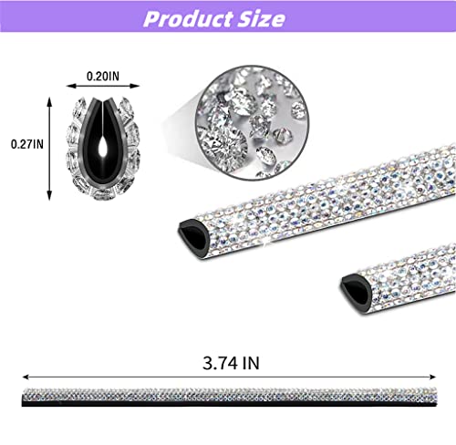 10Pcs Bling Car Vent Outlet Trim,Bling Rhinestone Car Air Conditioner Vent Decoration Strip,Bling Car Interior Moulding Trim Decor Bling Car Accessories （White）
