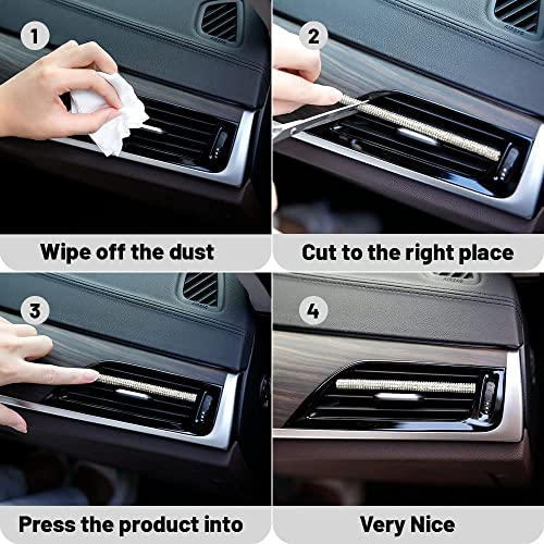 10Pcs Bling Car Vent Outlet Trim,Bling Rhinestone Car Air Conditioner Vent Decoration Strip,Bling Car Interior Moulding Trim Decor Bling Car Accessories （White）