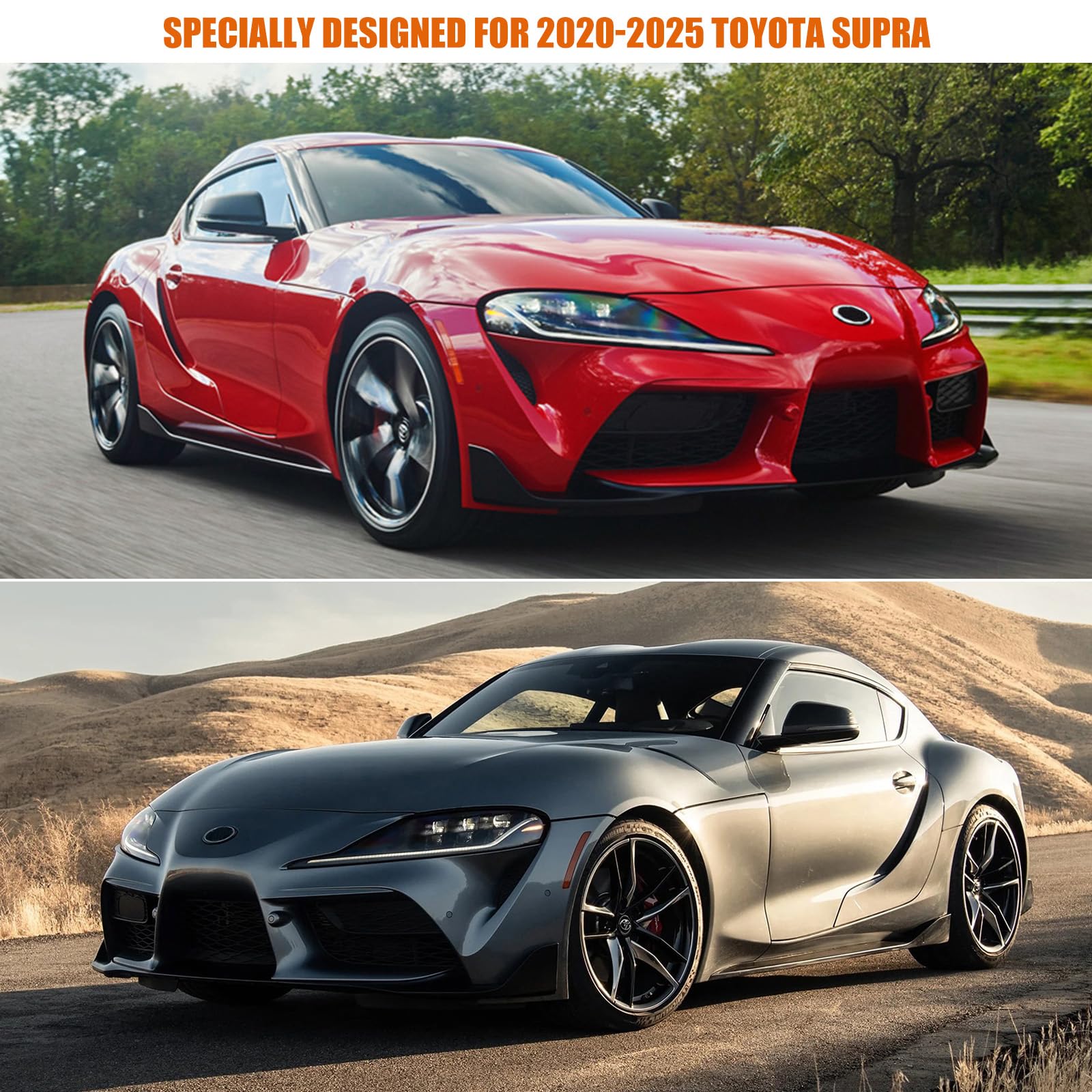 Waterproof Car Covers Replace for 2020-2025 Toyota Supra GR A90 A91 MK5, 6 Layers All Weather Custom-fit Car Cover with Zipper Door for Snow Rain Dust Hail Protection