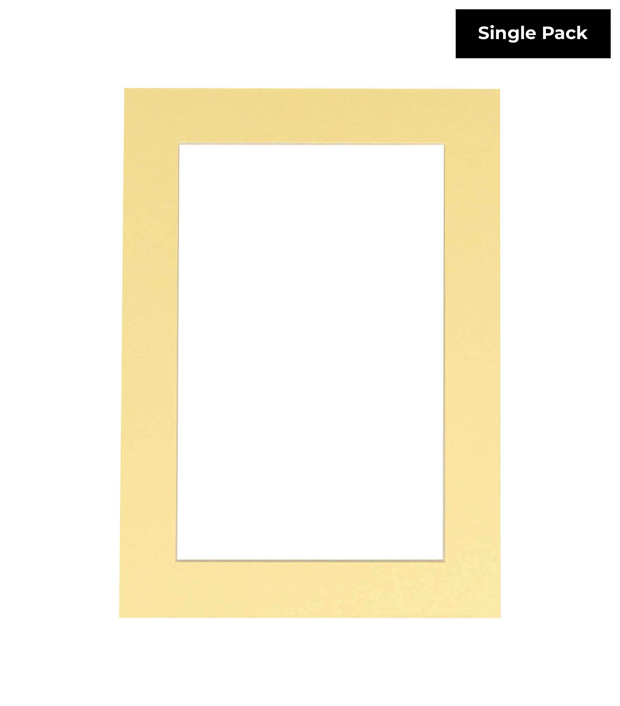 11.7x16.5 Mat Bevel Cut for 8.5x11 Photos - Acid Free Soft Yellow Precut Matboard - For Pictures, Photos, Framing - 4-ply Thickness