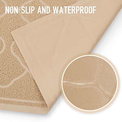 Heeyoo Cat Litter Mat, Large Kitty Litter Box Mat 47 x 35 Inches, Litter Trapping Mat with Waterproof and Non-Slip Backing, Keep Floors Clean, Soft on Kitty Paws