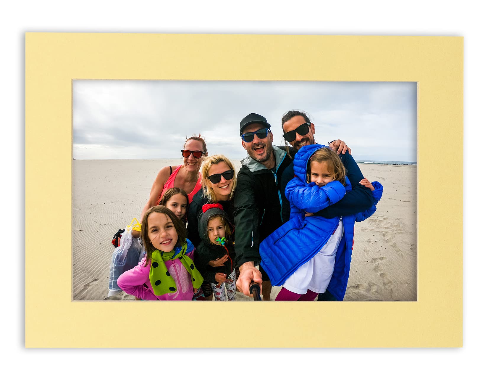 11.7x16.5 Mat Bevel Cut for 8.5x11 Photos - Acid Free Soft Yellow Precut Matboard - For Pictures, Photos, Framing - 4-ply Thickness