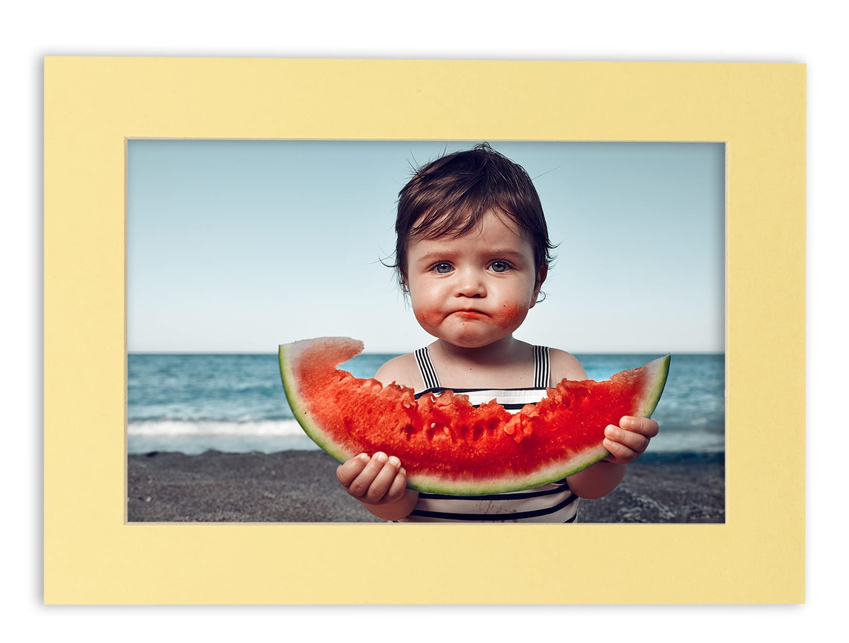 11.7x16.5 Mat Bevel Cut for 8.5x11 Photos - Acid Free Soft Yellow Precut Matboard - For Pictures, Photos, Framing - 4-ply Thickness