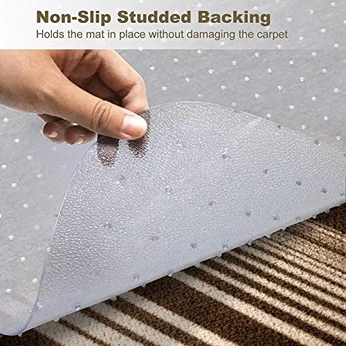 LUMDERIO Chair Mat for Computer Desk, Flat Without Curling, Office Carpeted Floor Mats for Low Pile Carpet 48 X 36 inches