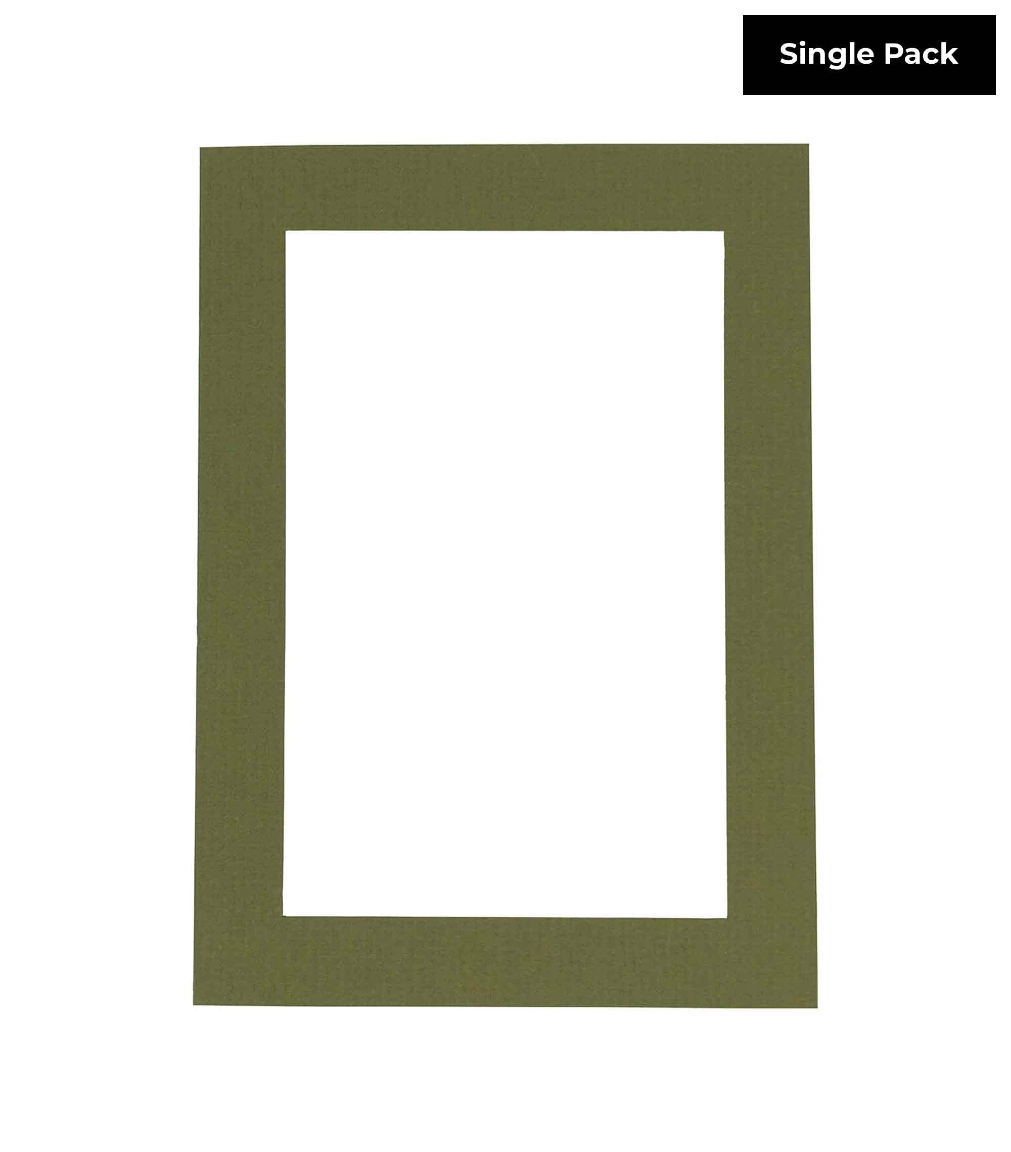 8x10 Mat Bevel Cut for 5x8 Photos - Acid Free Dill Green Precut Matboard - For Pictures, Photos, Framing - 4-ply Thickness