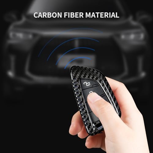 T-carbon Real Carbon Fiber Key Fob Cover Compatible with Toyota, Key Fob Case Protector Compatible with Toyota Supra A90 Remote Key Case, Black