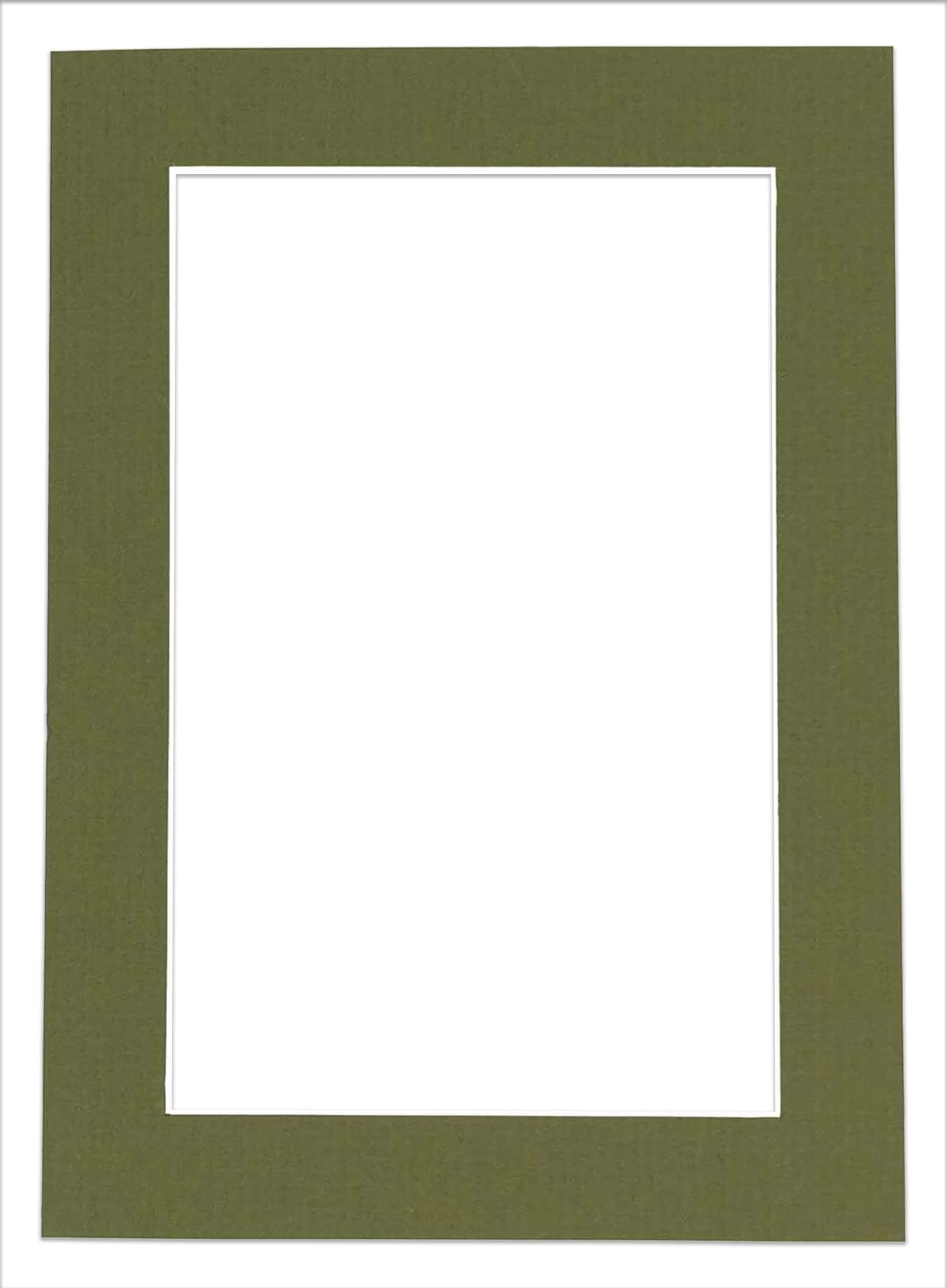 8x10 Mat Bevel Cut for 5x8 Photos - Acid Free Dill Green Precut Matboard - For Pictures, Photos, Framing - 4-ply Thickness