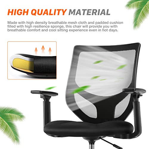 AFO Drafting Mid-Back Mesh Tall Office Stool Chairs with Armrest Adjustable Foot Ring for Standing Desk, Black