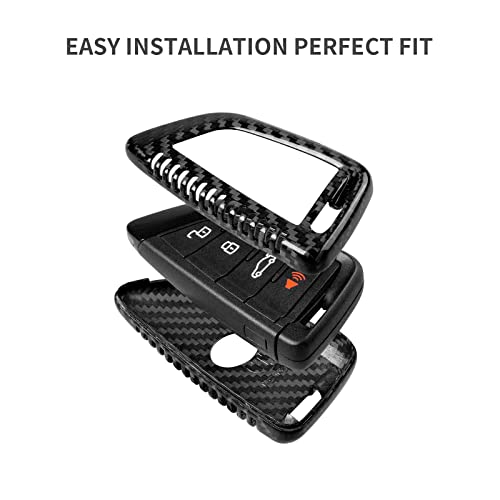 T-carbon Real Carbon Fiber Key Fob Cover Compatible with Toyota, Key Fob Case Protector Compatible with Toyota Supra A90 Remote Key Case, Black