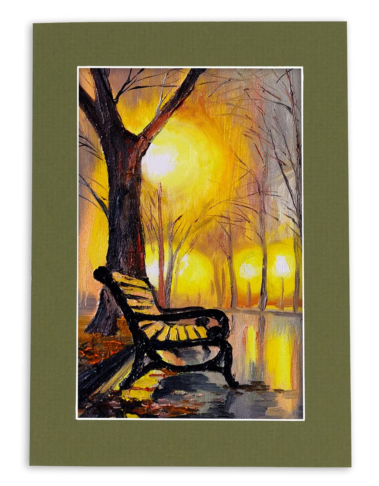 8x10 Mat Bevel Cut for 5x8 Photos - Acid Free Dill Green Precut Matboard - For Pictures, Photos, Framing - 4-ply Thickness