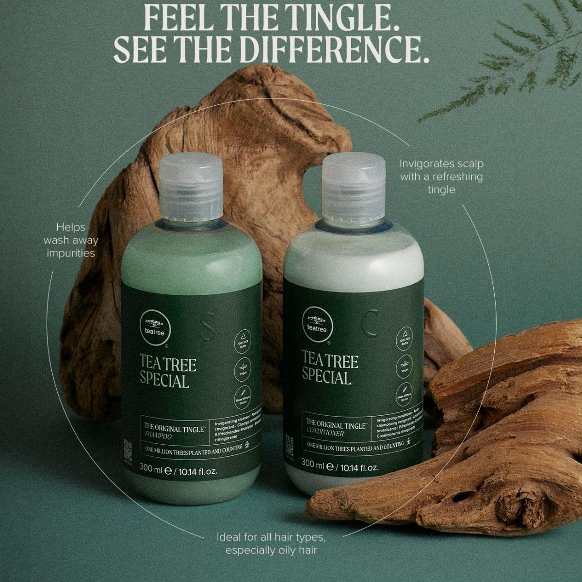 Tea Tree Special Shampoo Deep Cleans, Refreshes Scalp and Tea Tree Special Conditioner, Detangles, Smooths + Softens, For All Hair Types, 10.14 fl oz, Set