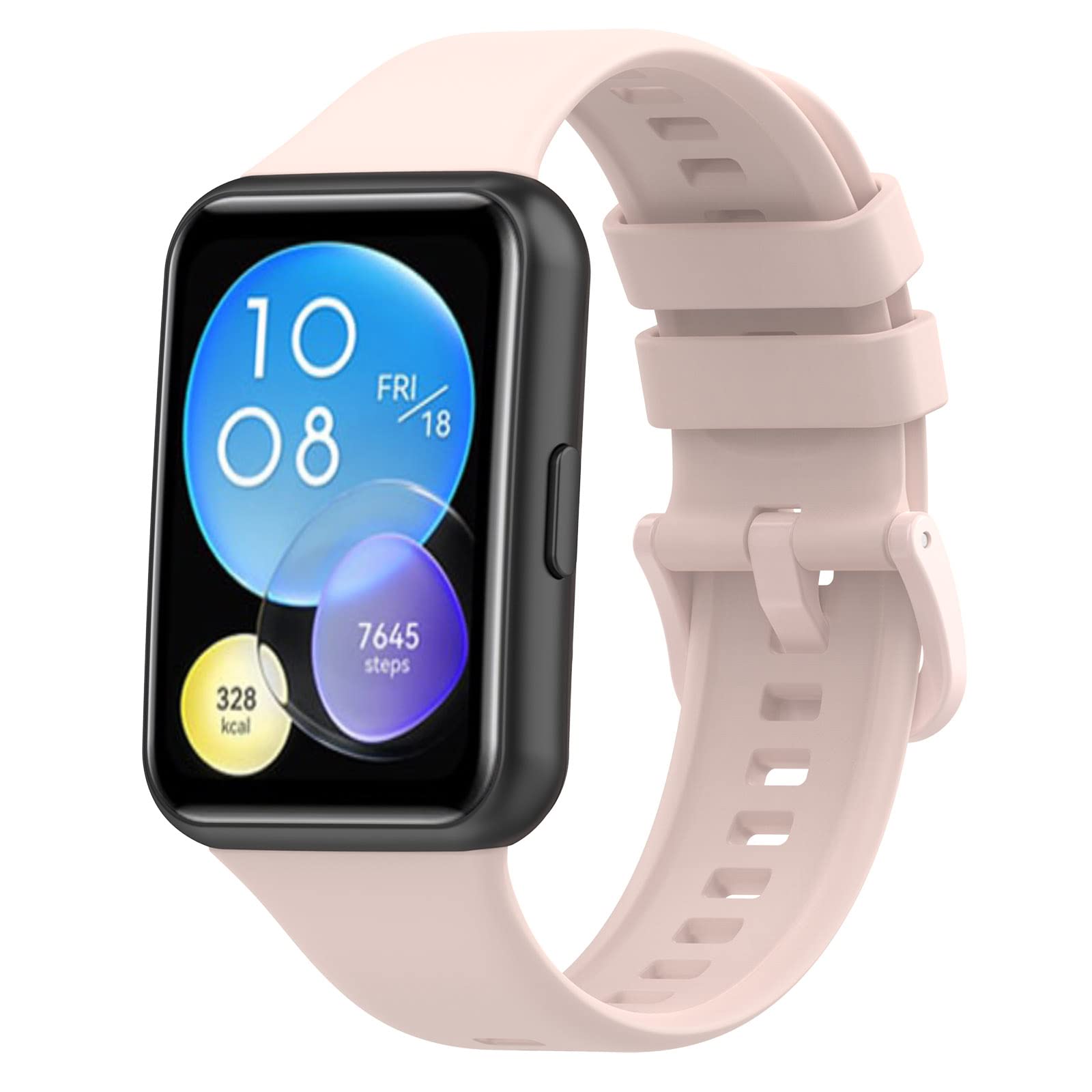 TenCloud 3-Pack Bands Compatible with Huawei Watch Fit 2 Smartwatch Replacement Silicone straps No Fading Sport Wristbands for Huawei Watch Fit 2(Not for the Watch Fit) (White+Pink+Sky)