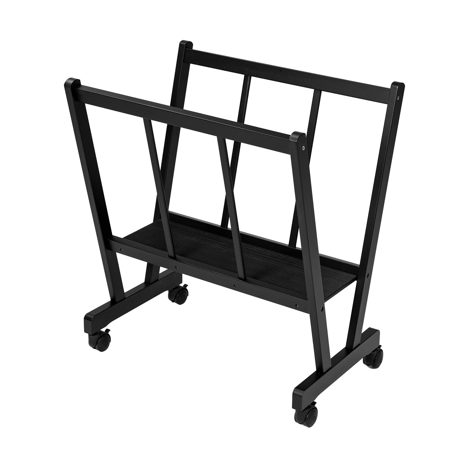 MEEDEN Art Display Print Rack: Artist Storage Rack with Castors for Canvas Organizer - Beech Wood Large Drying Racks for Prints Artworks Panels Posters Stand Art Shows & Galleries - Black