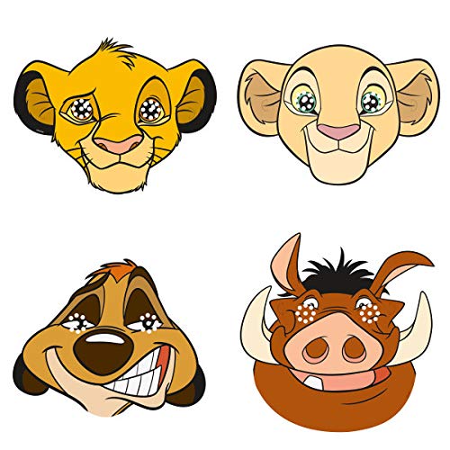 Unique Lion King Birthday Party Supplies Favor Bundle Pack includes Party Paper Masks - 16 Masks and 1 Dinosaur Sticker Sheet