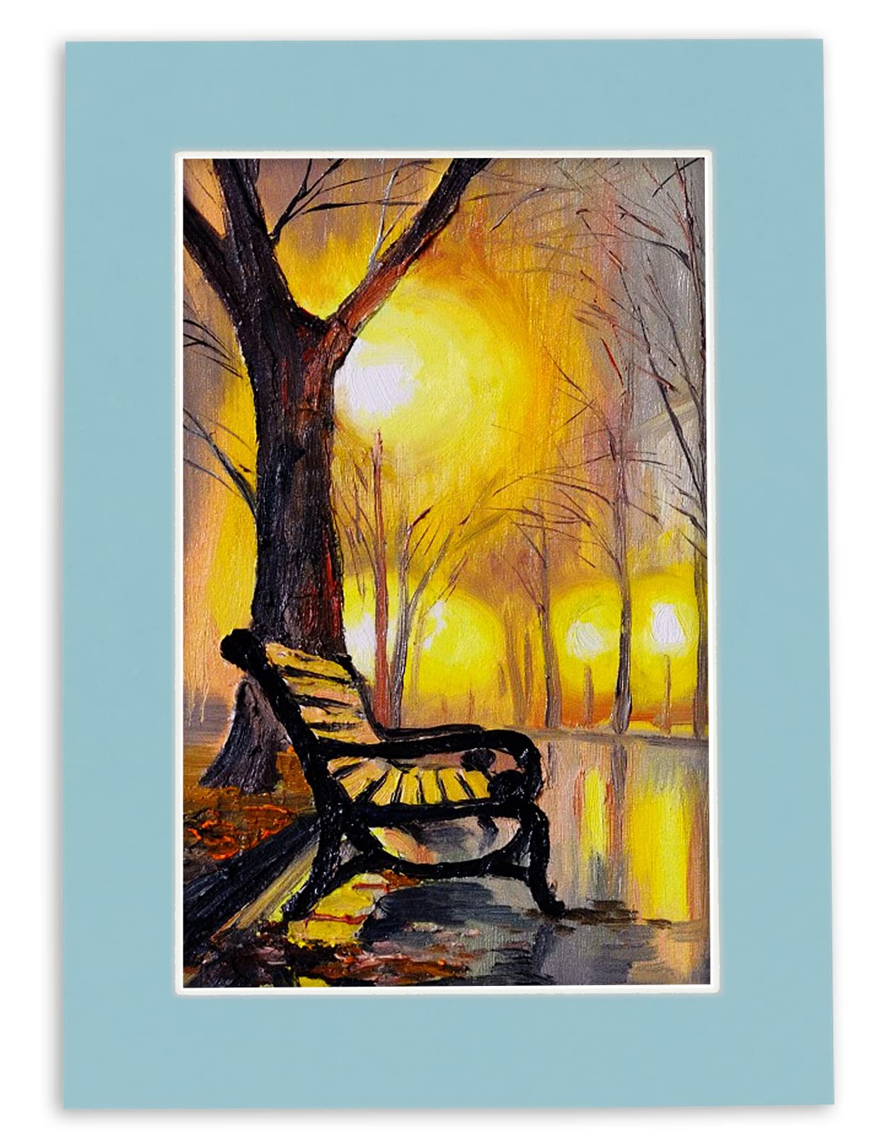 6x8 Mat Bevel Cut for 4x5 Photos - Acid Free Aqua Blue Precut Matboard - For Pictures, Photos, Framing - 4-ply Thickness
