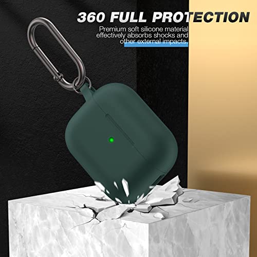 BRG Compatible with Airpods Pro 2nd/1st Generation Case Cover, Soft Silicone Skin Cover Shock-Absorbing Protective Case with Keychain Compatible for Apple Airpods Pro Case 2023/2022/2019
