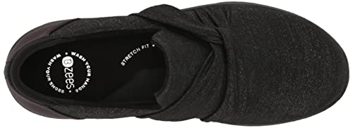 BZees Womens Glimmer Slip-On Black Shimmer 10 W