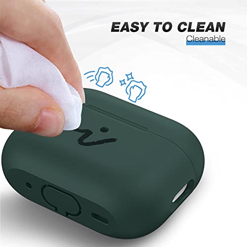BRG Compatible with Airpods Pro 2nd/1st Generation Case Cover, Soft Silicone Skin Cover Shock-Absorbing Protective Case with Keychain Compatible for Apple Airpods Pro Case 2023/2022/2019
