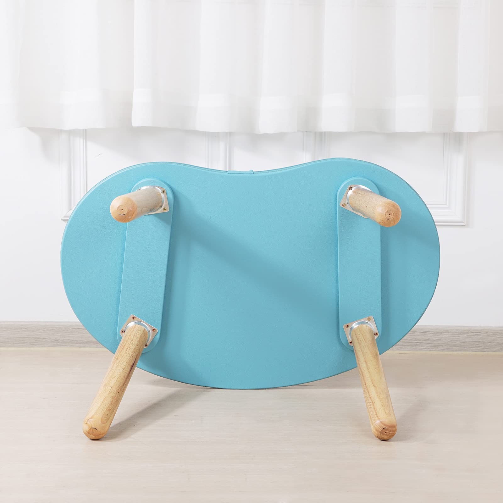 AFBKSS&BB Kids Table, Children Study Table Pre-School Kids Reading Desk Wood Baby Table with 4 wooden legs (Blue)