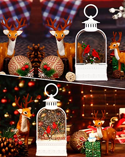 Christmas Cardinal Snow Globes,Musical Lighted with 6H Timer Swirling Glitter, Christmas Decoration Snow Globe Lantern, Red Bird Cardinal Gifts Christmas Decoration Indoor for Home