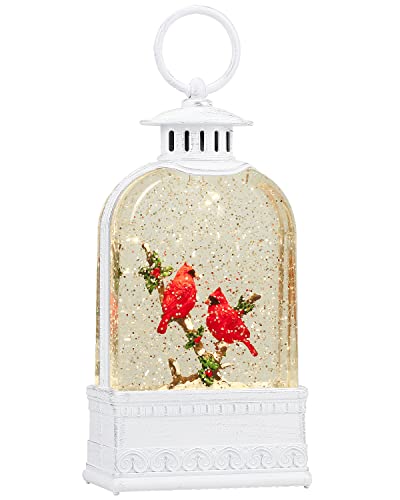Christmas Cardinal Snow Globes,Musical Lighted with 6H Timer Swirling Glitter, Christmas Decoration Snow Globe Lantern, Red Bird Cardinal Gifts Christmas Decoration Indoor for Home
