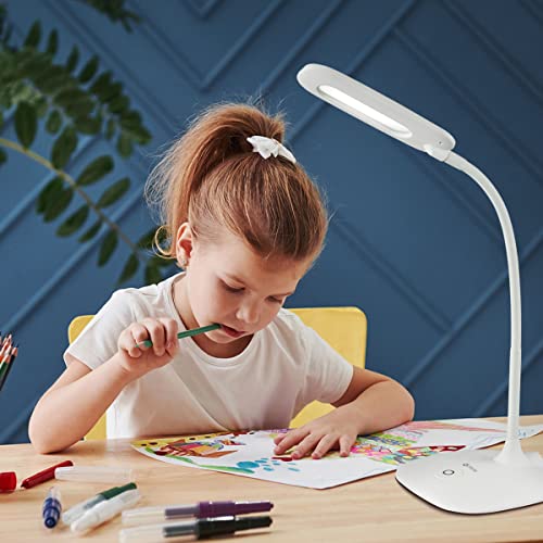 OttLite LED Soft Touch Desk Lamp - 3 Brightness Settings with Energy Efficient Natural Daylight LEDs - Adjustable Flexible Neck & Touch Controls for Tabletops, Home Office, Computer Desk, & Dorms