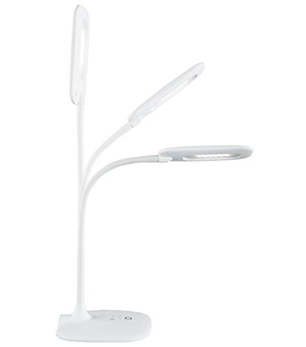 OttLite LED Soft Touch Desk Lamp - 3 Brightness Settings with Energy Efficient Natural Daylight LEDs - Adjustable Flexible Neck & Touch Controls for Tabletops, Home Office, Computer Desk, & Dorms