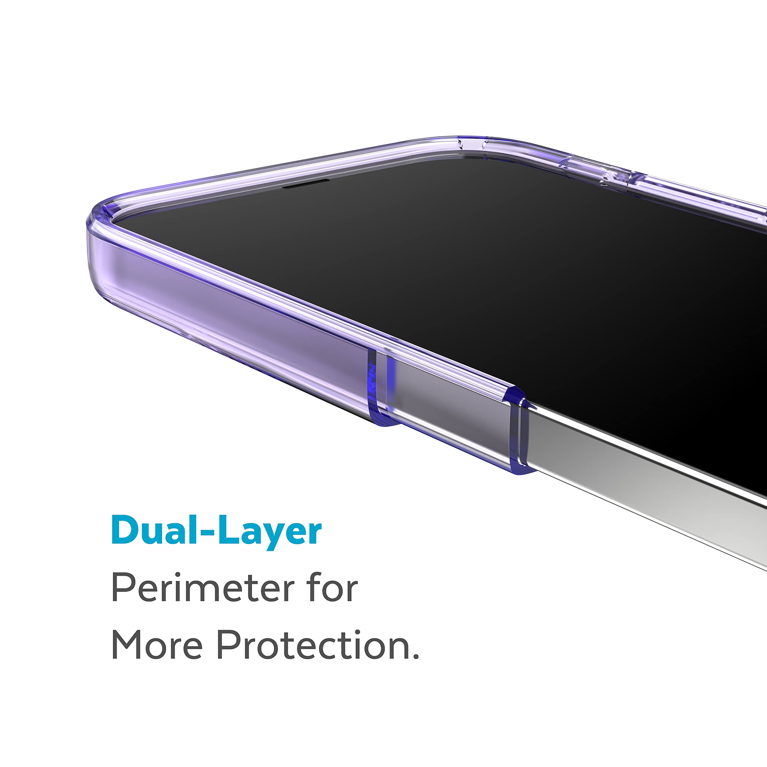 Speck Clear iPhone 14 Pro Max Case - Slim, Built for MagSafe, Scratch Resistant & Drop Protection Clear Phone Case - Anti-Yellowing - 6.7" iPhone 14 Pro Max Case - Amethyst Purple GemShell