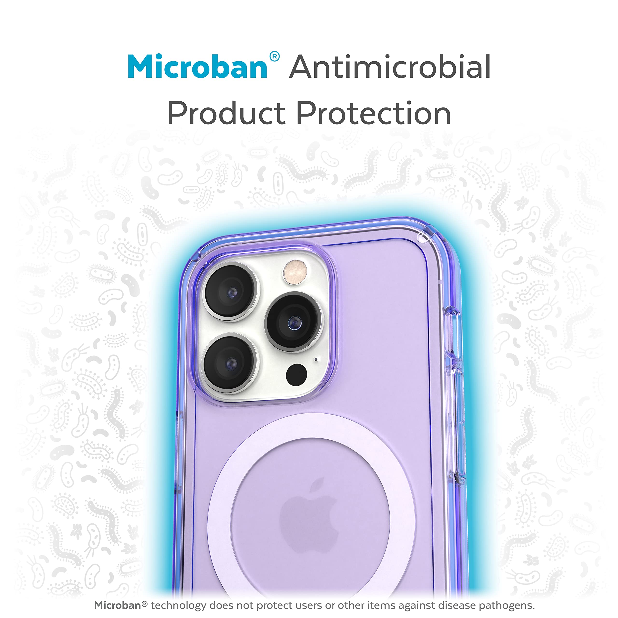 Speck Clear iPhone 14 Pro Max Case - Slim, Built for MagSafe, Scratch Resistant & Drop Protection Clear Phone Case - Anti-Yellowing - 6.7" iPhone 14 Pro Max Case - Amethyst Purple GemShell