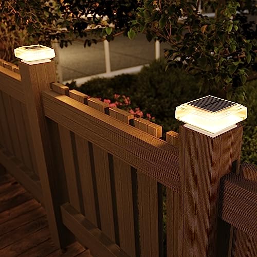 SOLPEX Outdoor Post Cap Lights - 35 Lumens, 30 LED Super Bright, Warm White, 2 Pack for Fence, Deck or Patio