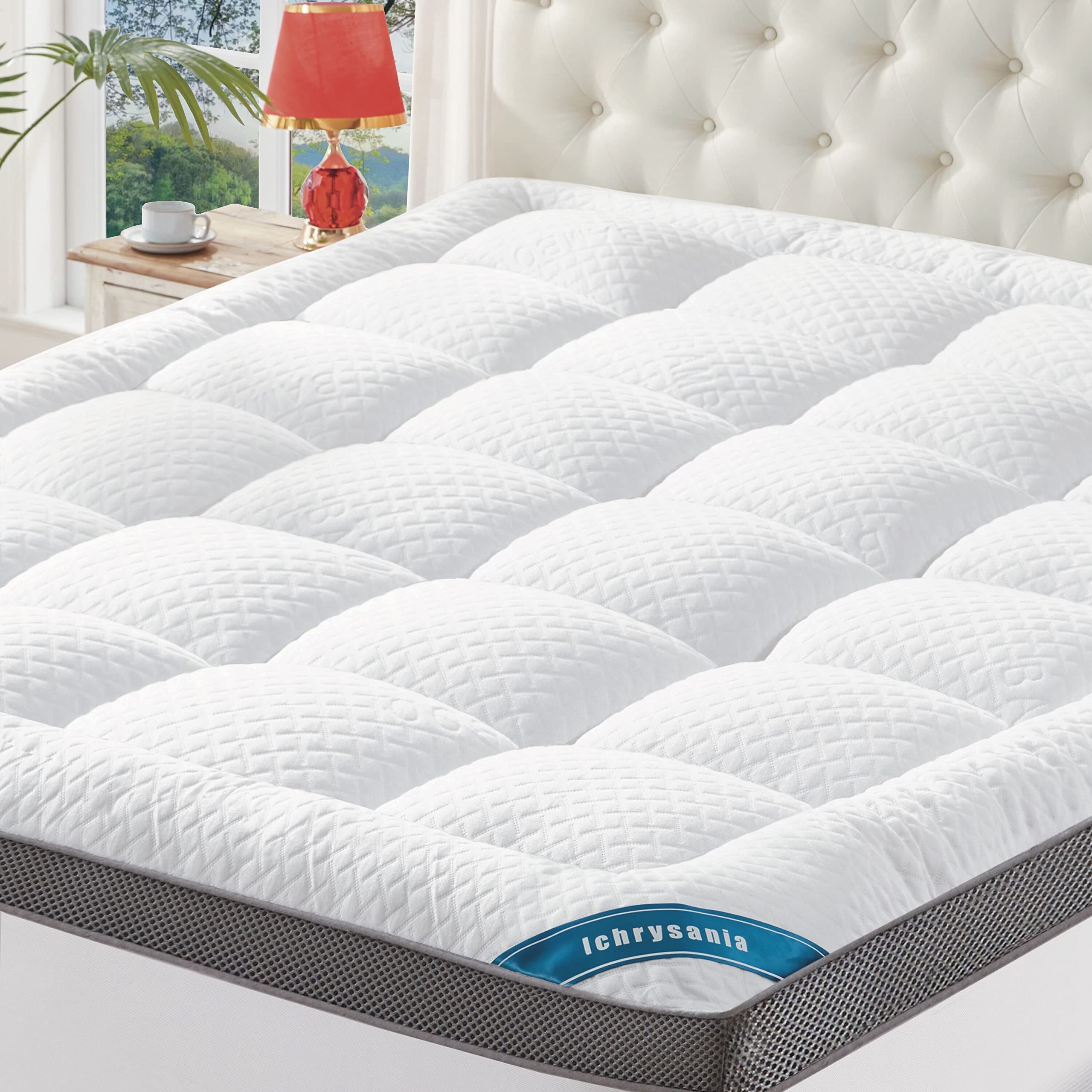 Ichrysania Queen Mattress Toppers Thick Pillowtop Mattress Toppers Queen Mattress Pad Cover Viscose Top with 8-21 Inch Deep Pocket