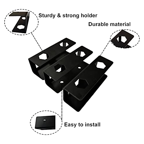 PIAOLGYI Black Under Desk Laptop Holder Mount with Screw,Under Desk Laptop Mount Bracket,Add On Under Table Laptop/Keyboard Storage(3 Pcs)