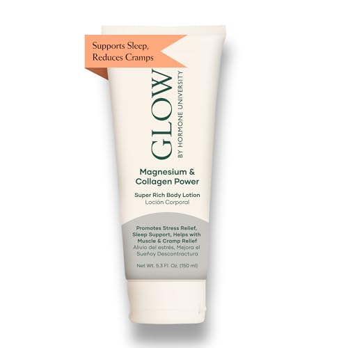 Glow Botanica - Magnesium Lotion with Collagen - Magnesium Cream - Bedtime Routine Sleep Lotion - The Highest Concentration of Genuine Zechstein Magnesium Chloride - 5.3Oz