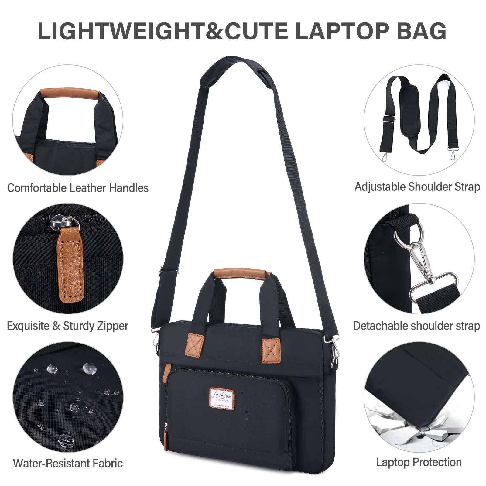 LOVEVOOK Laptop Bag for Women, 15.6 Inch Laptop Case Cute Computer Bag Lightweight Laptop Briefcase, laptop shoulder bag for Work School Travel