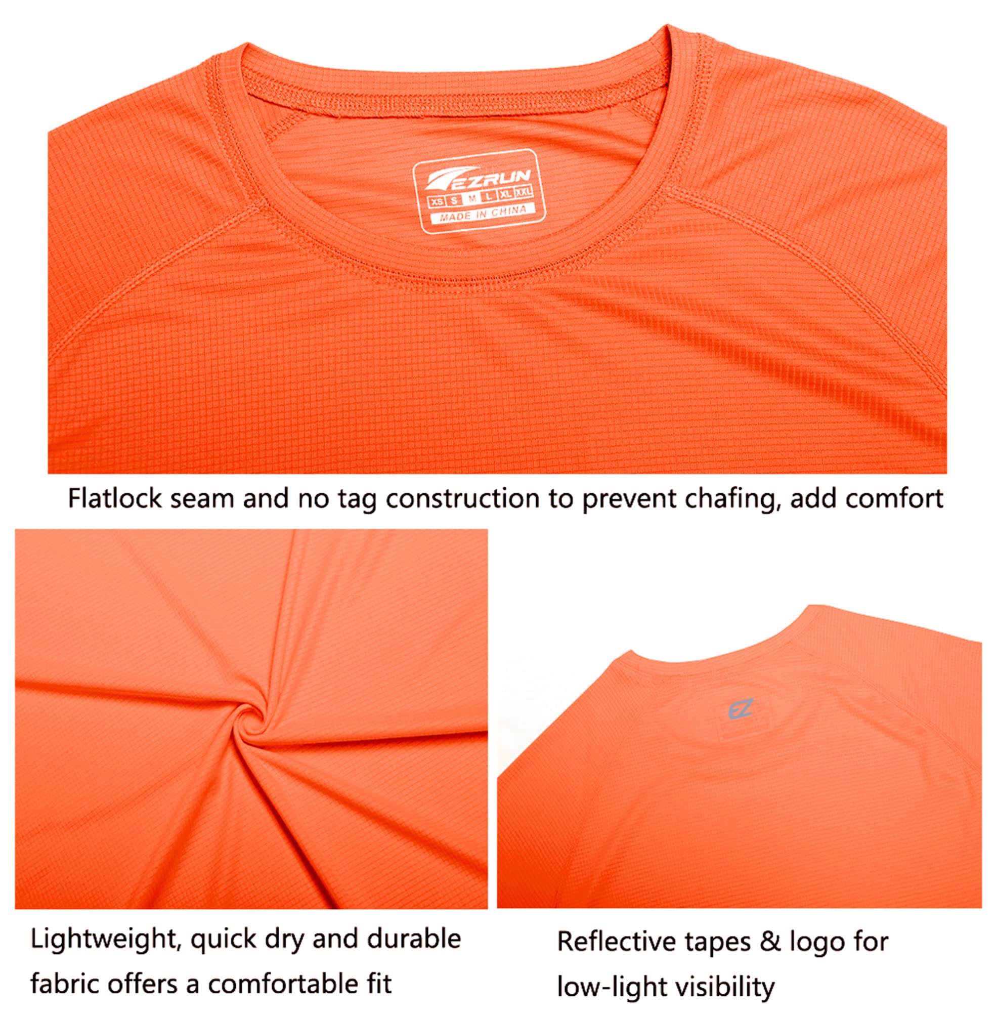 Men's Dry Fit Moisture Wicking Athletic T-Shirt Short Sleeve Workout Running Shirts for Men (Orange,5XL)