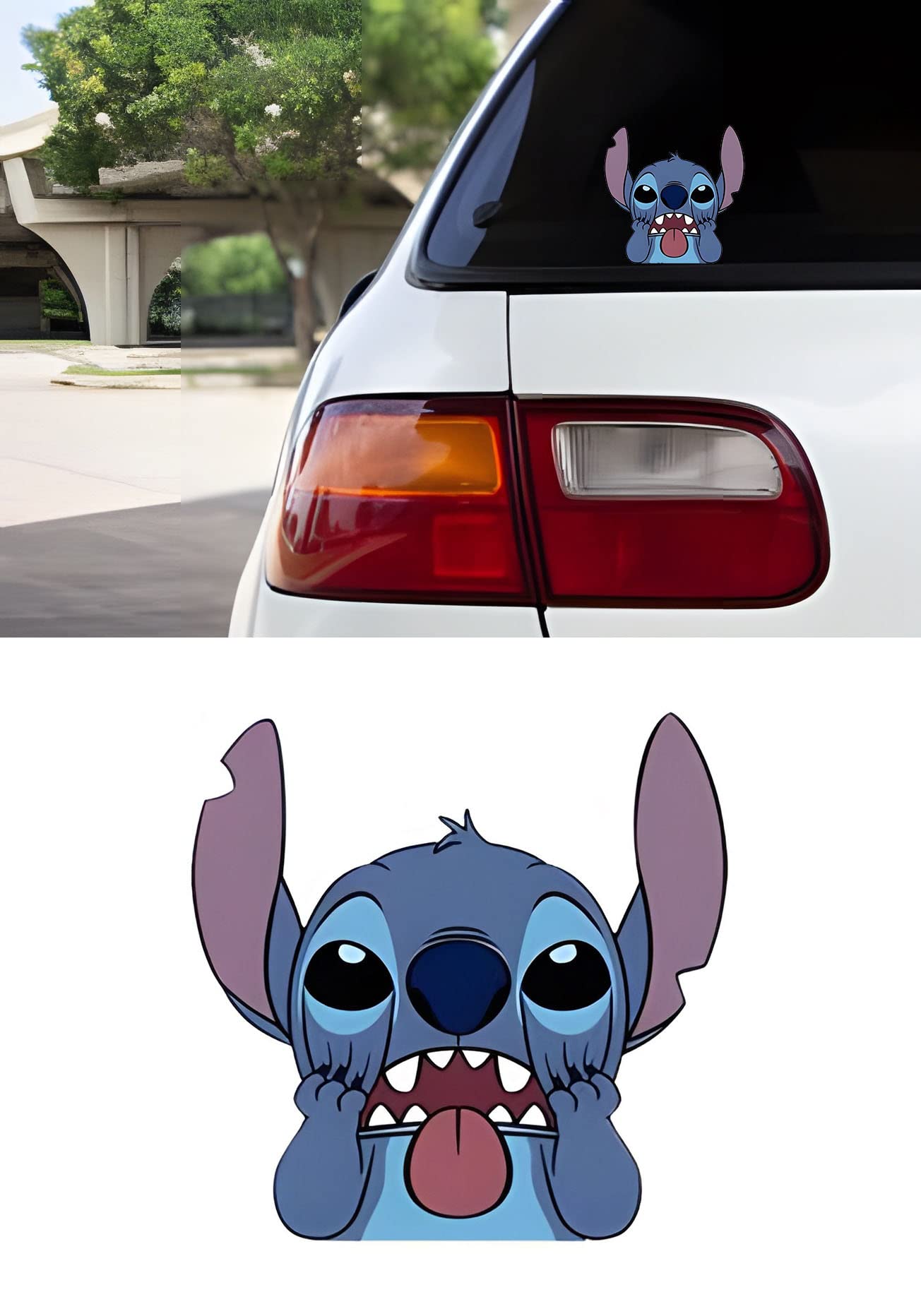 Koumyou-Stitch, Grimace Face,Vinyl Decal,Sticker for Cars,Windows,Laptops and More