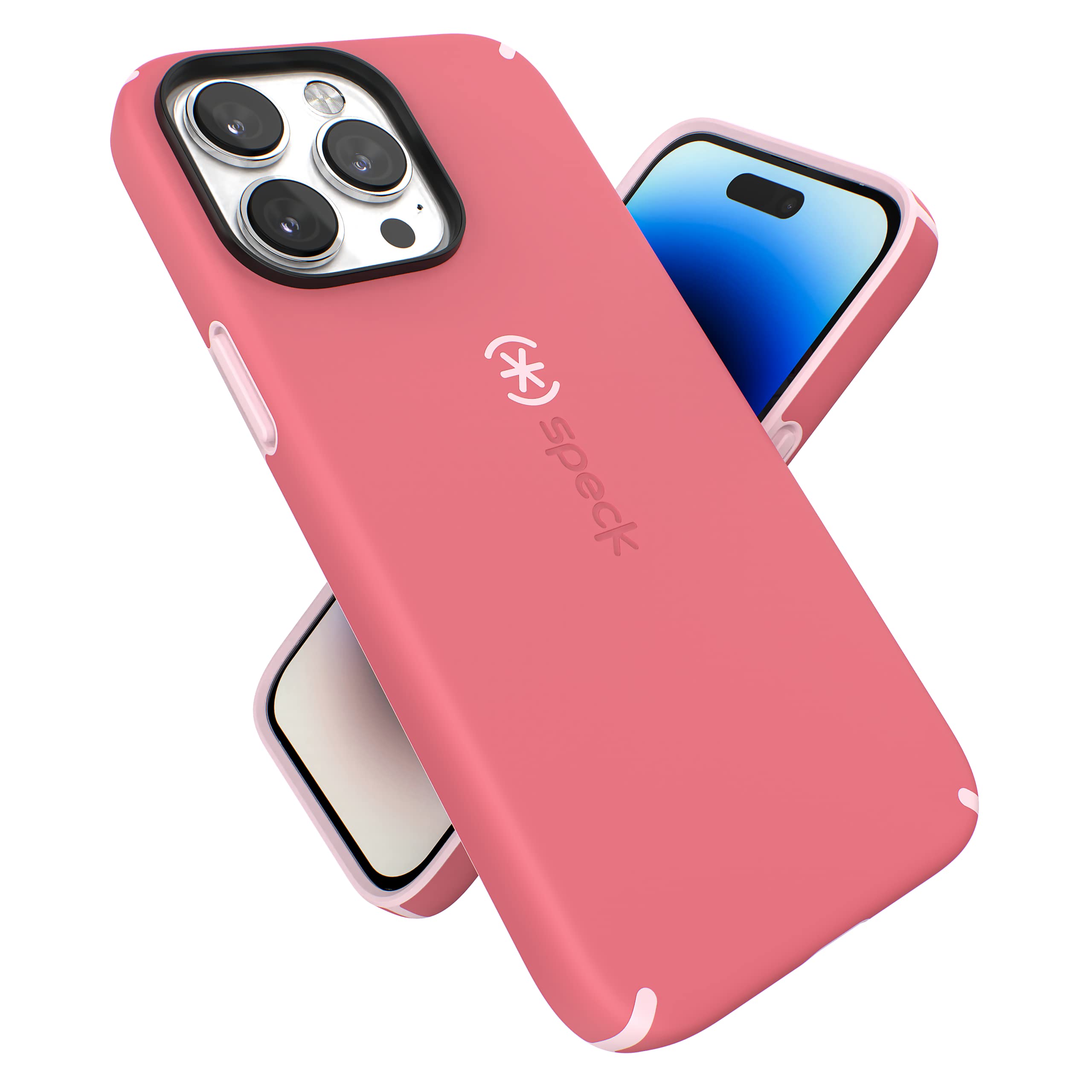 Speck for iPhone 14 Pro Max Case - Drop Protection, Scratch Resistant, Built for MagSafe Case with Soft Touch Coating - 6.7" iPhone 14, Dual Layer -Sweet Coral/Light Coral Candyshell Pro