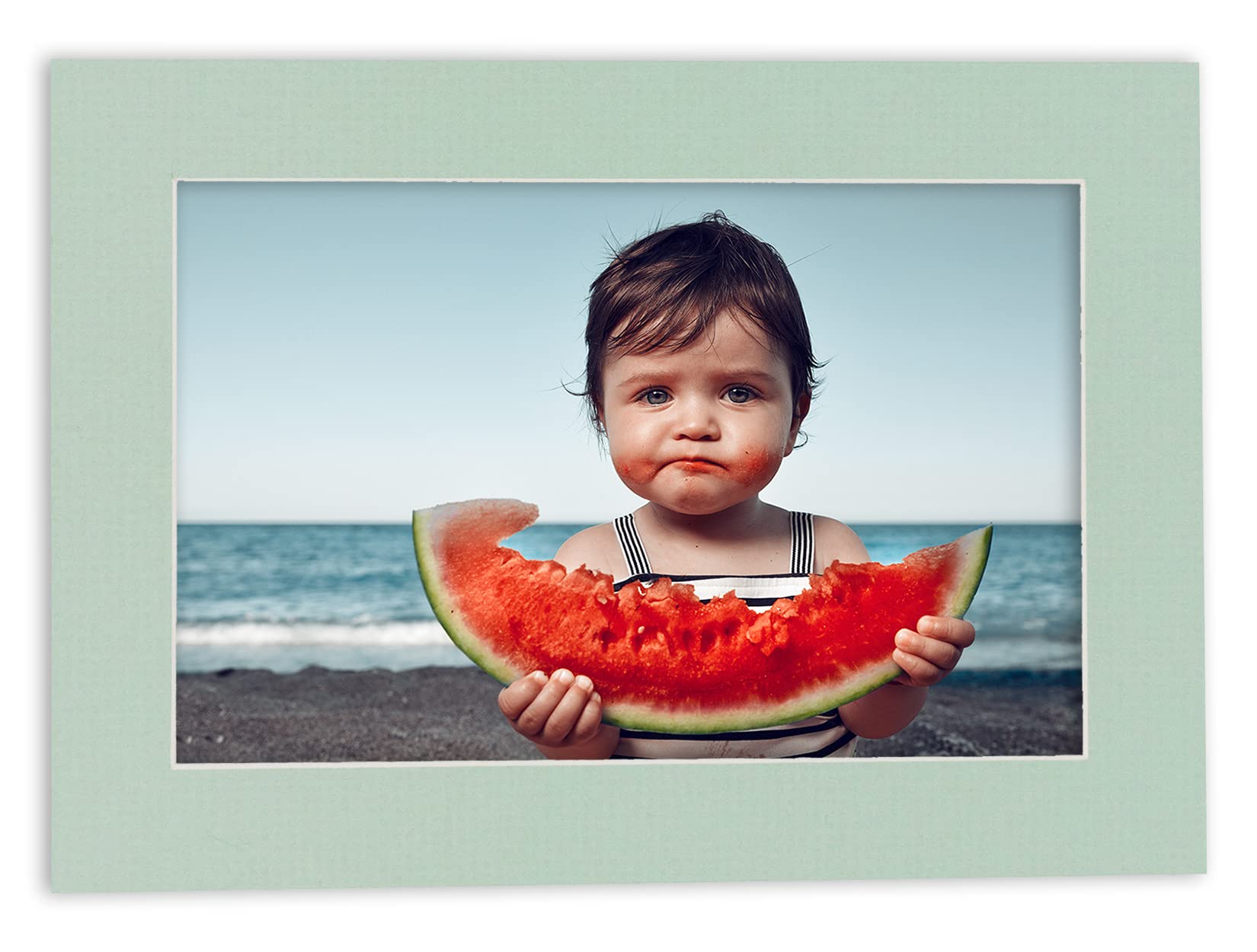 14x18 Mat Bevel Cut for 12x16 Photos - Acid Free Honeydew Green Precut Matboard - For Pictures, Photos, Framing - 4-ply Thickness