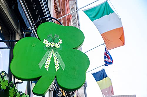 ALIBBON Large St. Patrick's Day Bows for Wreaths, St Patrick's Wreath Bows, Glitter Green Bows for Crafts, Irish St. Patrick's Decor, Green Shamrock Bows for Parades Party Supplies Decorations