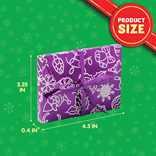 JOYIN 36 PCS Christmas Fancy Foil Gift Card Boxes with Ribbon, Decorative Wrapped Gift Card Holder Boxes (4.5" x 3.25" x 0.4") for Envelopes, Holiday Gift Decor