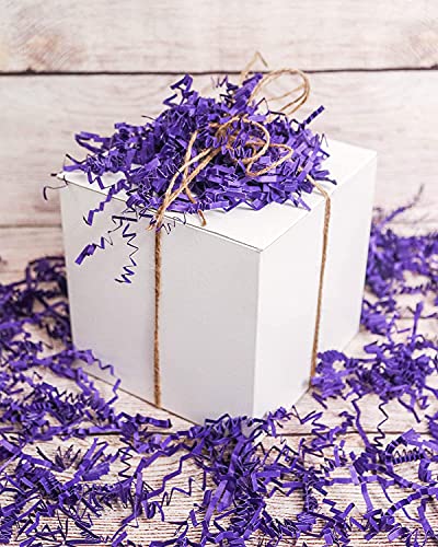 MagicWater Supply Crinkle Cut Paper Shred Filler (4 oz) for Gift Wrapping & Basket Filling - Purple