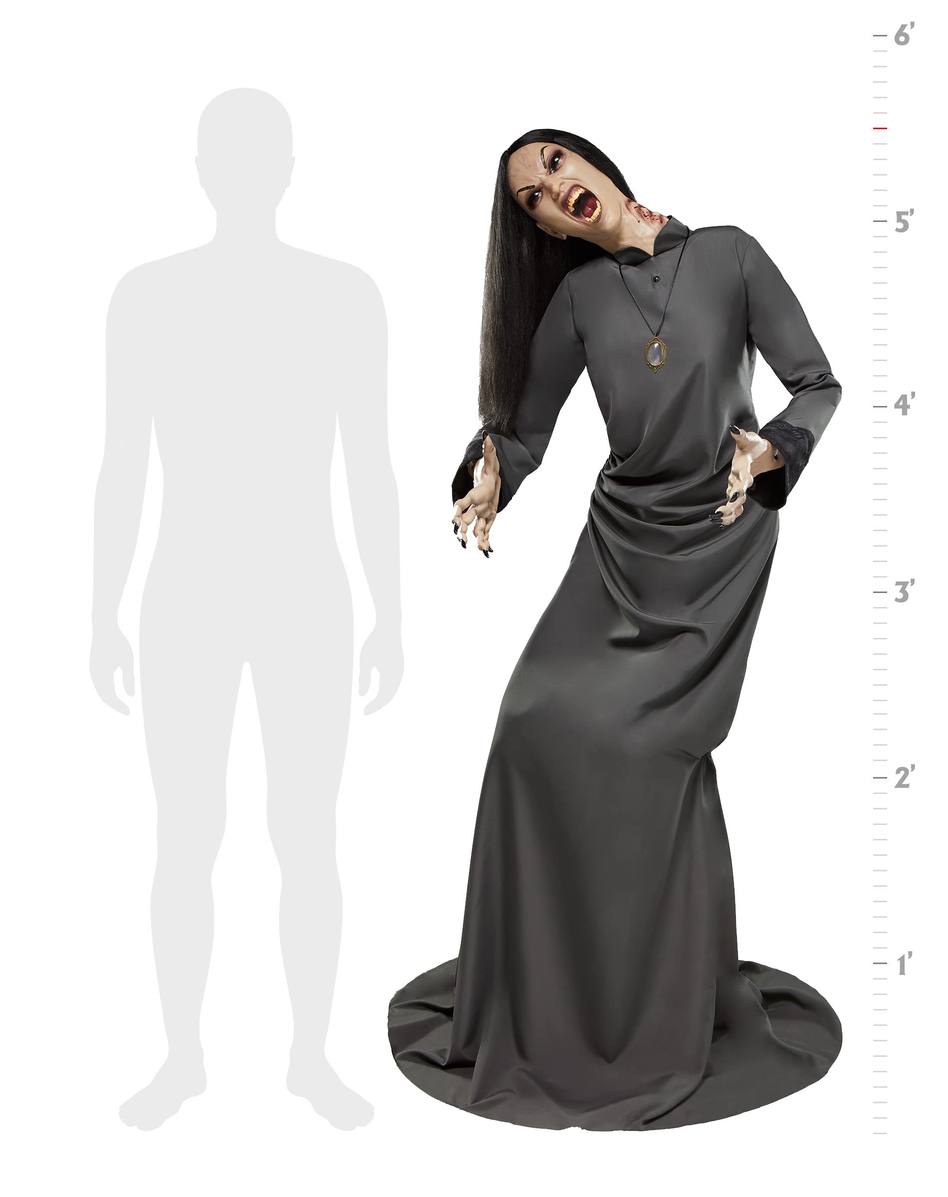 Spirit Halloween The Widow Animatronic | Halloween Décor | Horror Décor | 5.8 Feet | IR Sensor Activated | Moving Prop