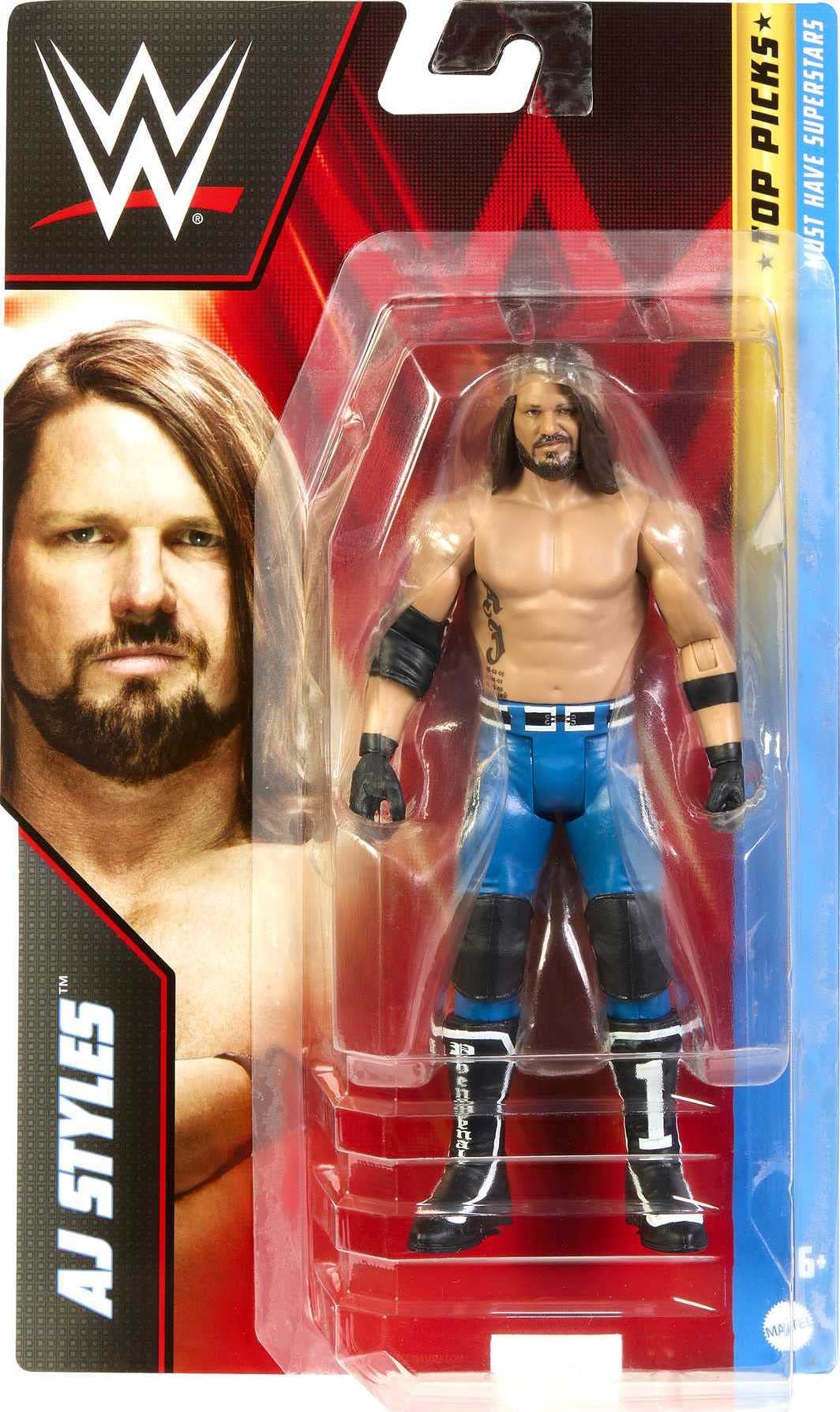 Mattel WWE AJ Styles Top Picks Action Figure, Collectible with 10 Points of Articulation & Life-like Detail, 6-inch