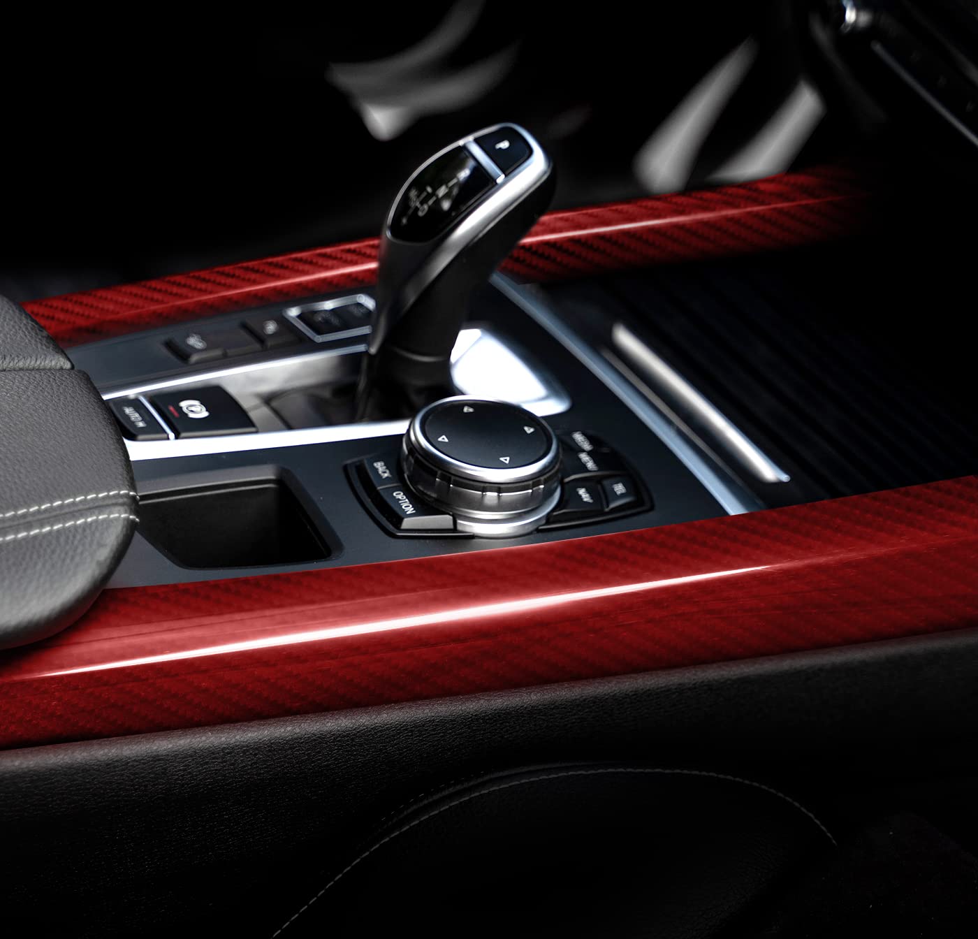 VViViD Epoxy Gloss Carbon Fiber Red Demon Vinyl Wrap Film Roll (1ft x 5ft) Interior Use Only