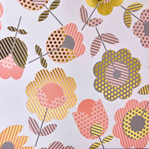 SUNCOLOR 2-Pack 9" Small Gift Bags with Tissue Paper For Her(Tulip Flower)